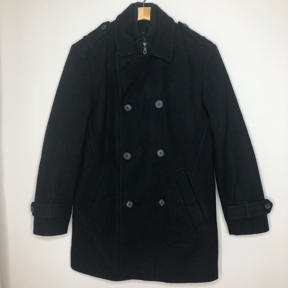 Egara | Jackets & Coats | Egara Navy Wool Mens Double Layered Overcoat ...